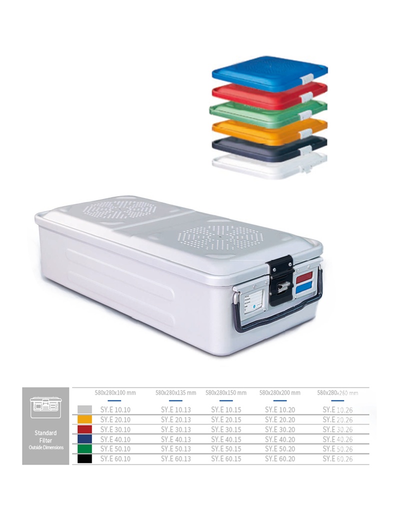 Full Sterilization Container Bottom Non Perforated (GREY) 580 X 280 X ...