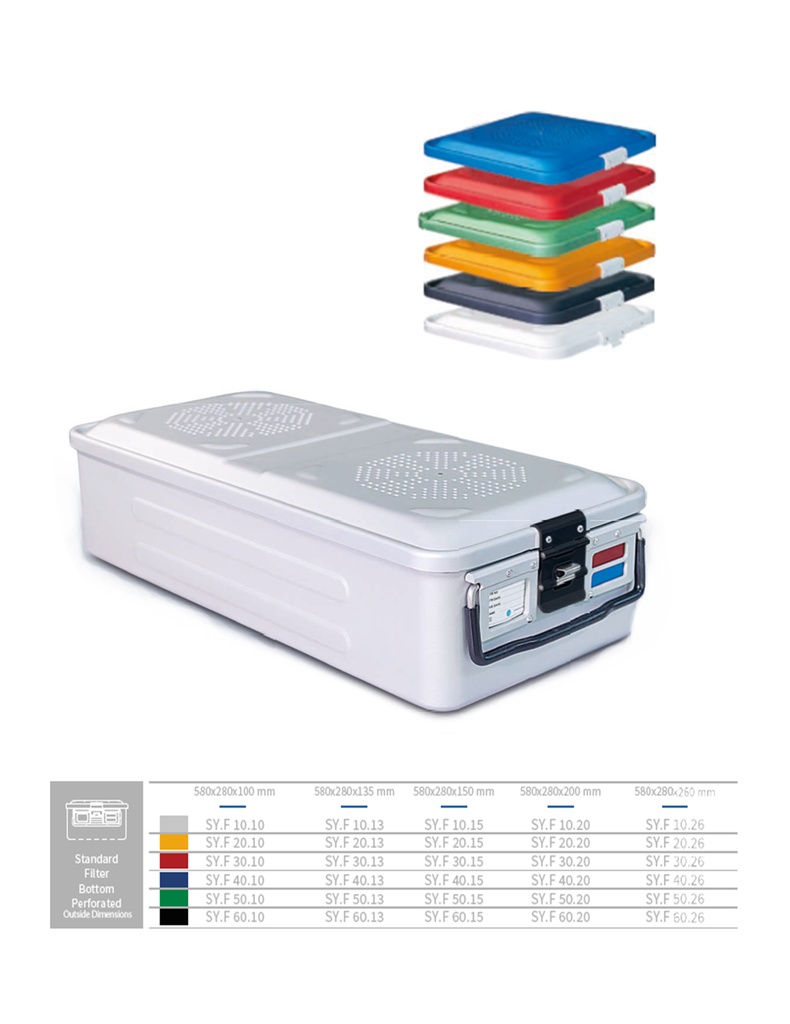 Full Sterilization Container Bottom Perforated (GREY) 580 X 280 X 100 ...